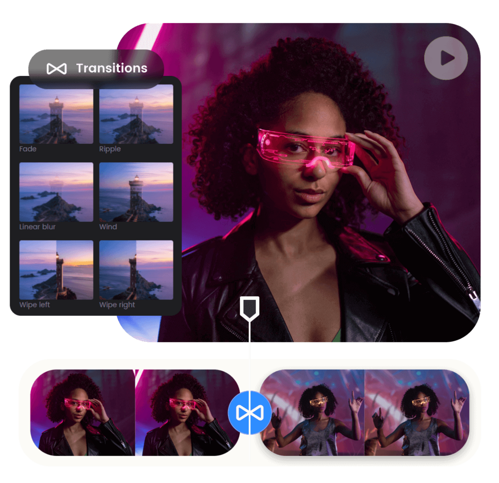 Free Online Video Transitions: Add Effects & Motion | Clipfly