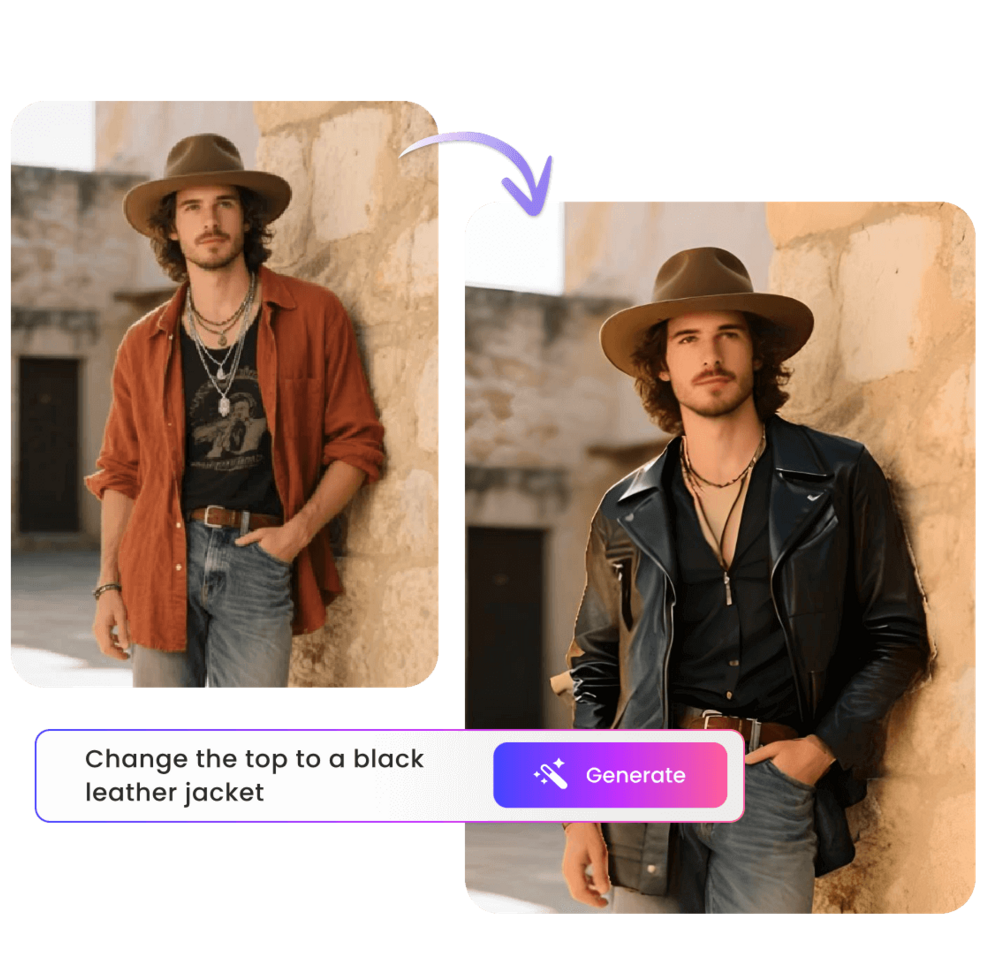 Cambiar ropa con IA gratis en línea: prueba virtual de ropa con Clipfly