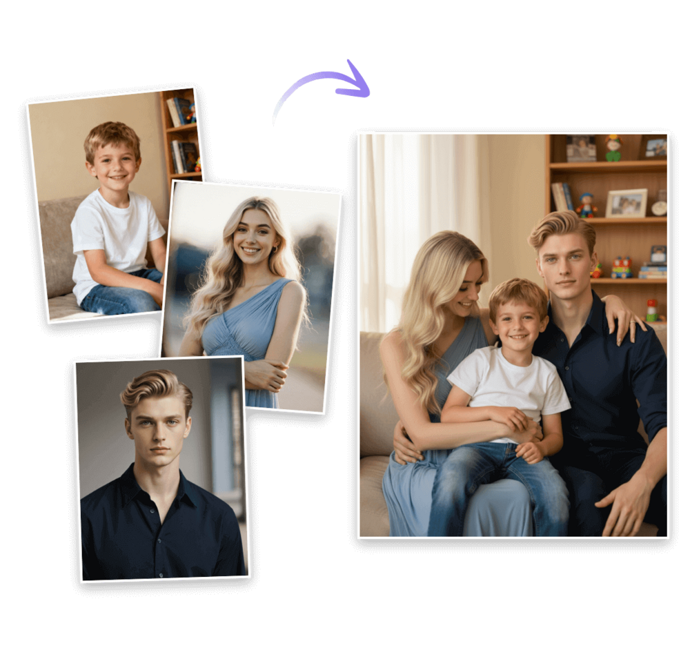 Free AI Family Photo Generator Online: Make AI Family Portrait | Clipfly