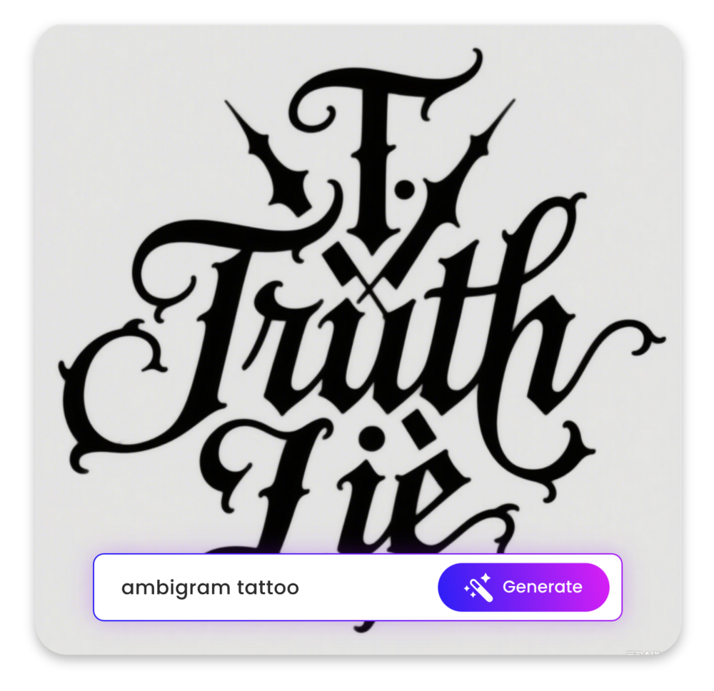 Free AI Ambigram Tattoo Generator - Design Ambigram Tattoos Online | Clipfly