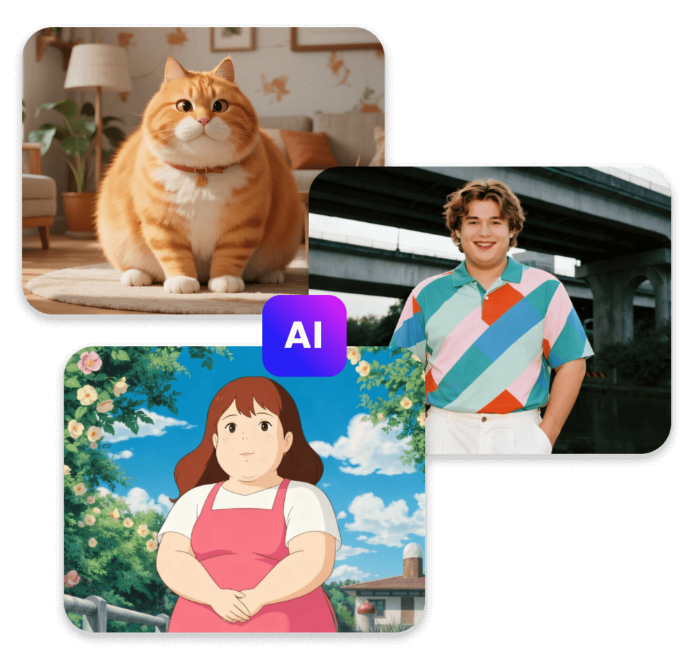 Fatify: Weight Gain AI with Different Fat Levels Online Free | Clipfly