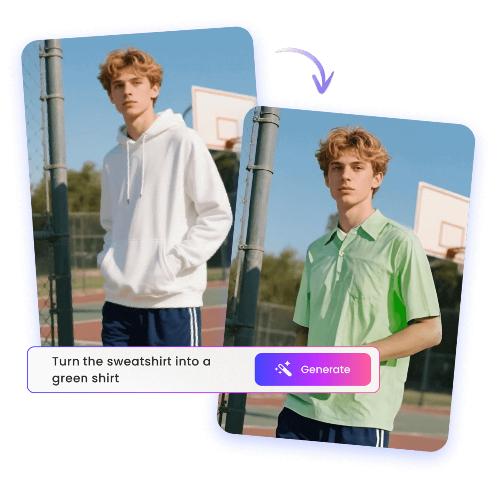 Cambiar ropa con IA gratis en línea: prueba virtual de ropa con Clipfly