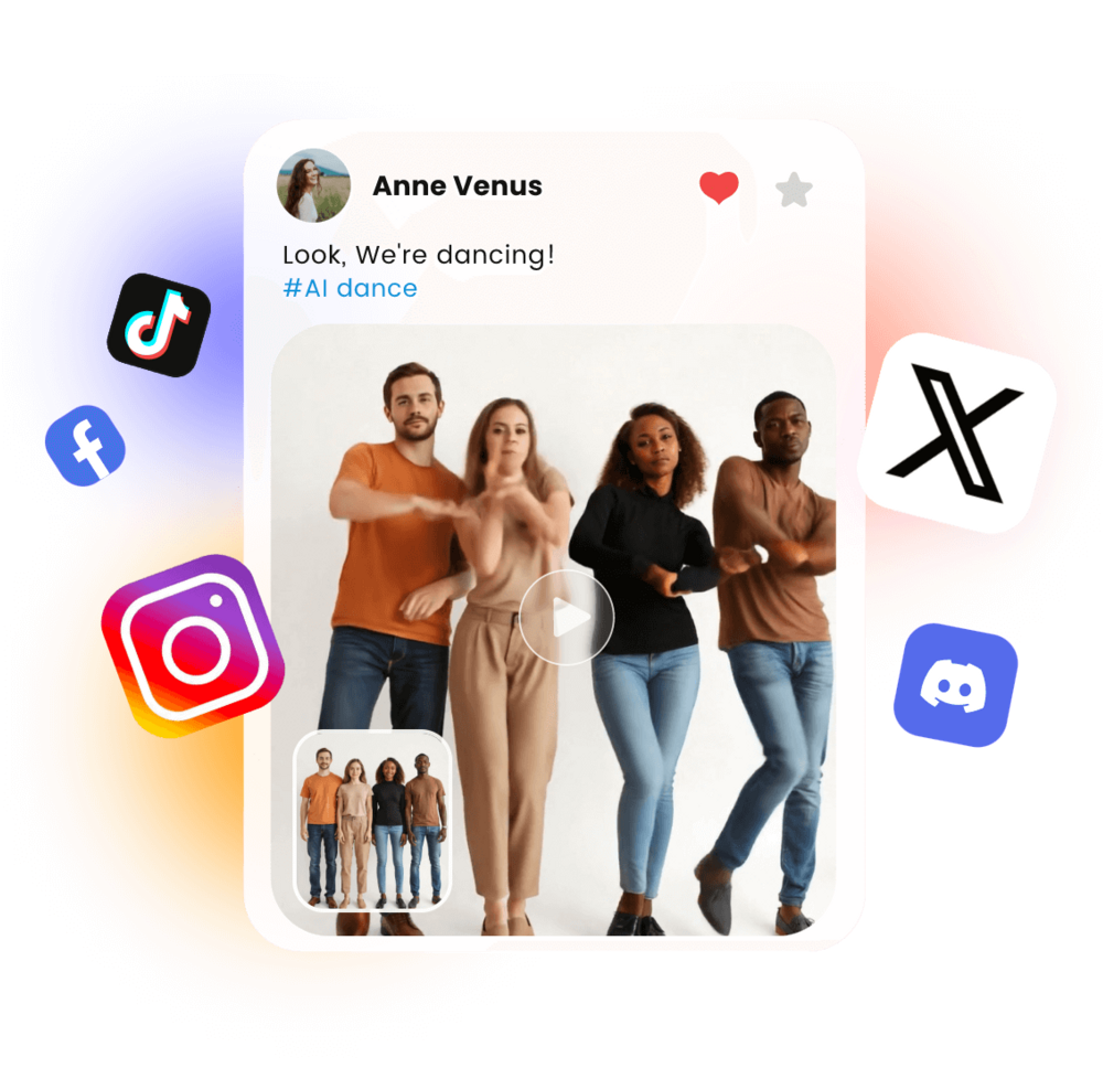 AI Group Dance Video Generator: Animate Multiple Characters | Clipfly