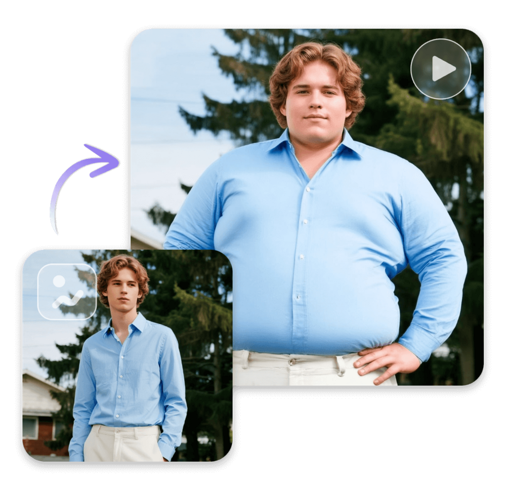 Fatify: Weight Gain AI with Different Fat Levels Online Free | Clipfly