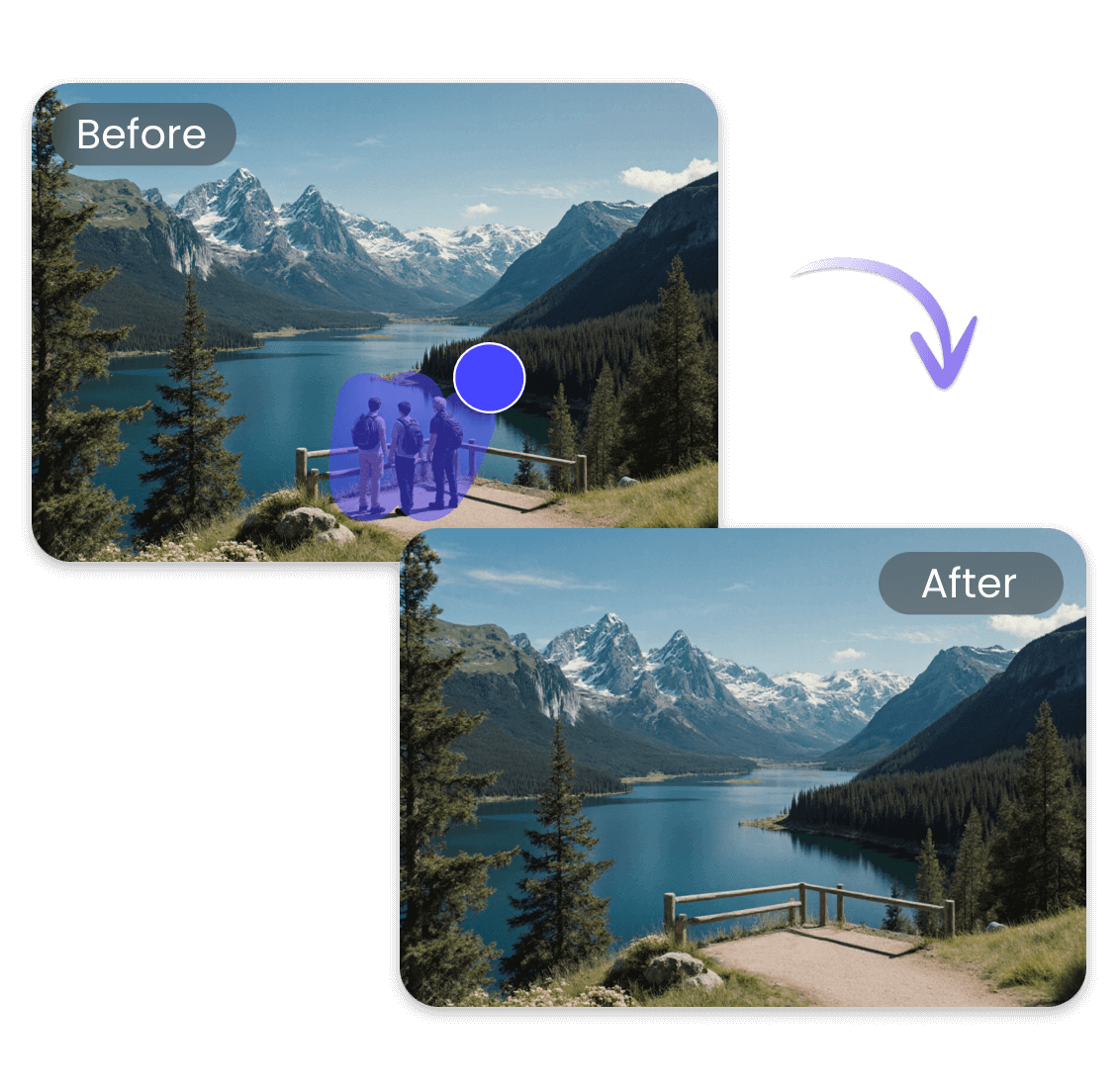 Remove Person from Photo Online Free with AI | Clipfly