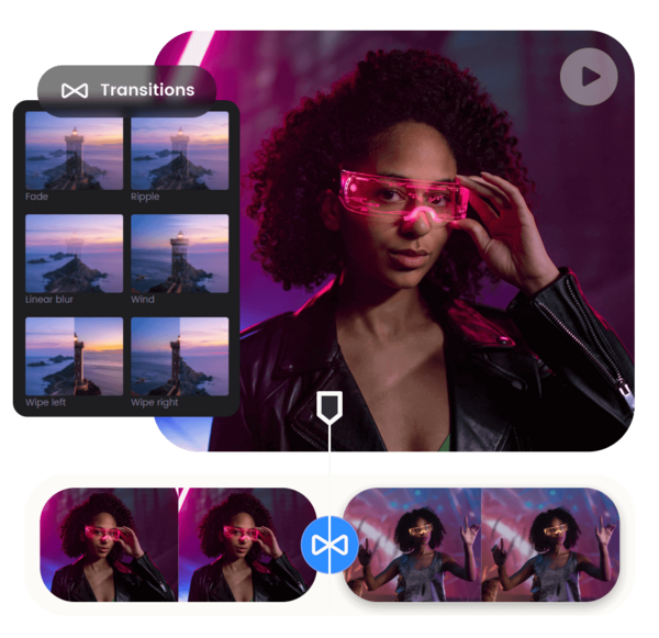 Free Online Video Transitions: Add Effects & Motion | Clipfly