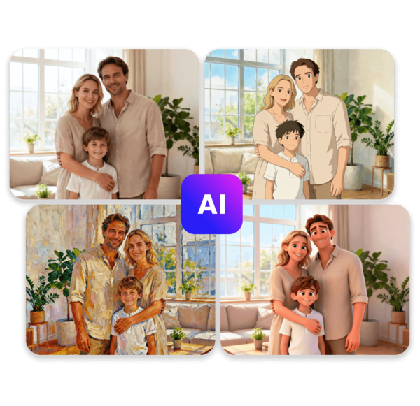 Free AI Family Photo Generator Online: Make AI Family Portrait | Clipfly