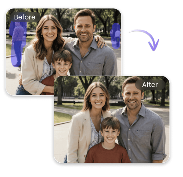 Remove Person from Photo Online Free with AI | Clipfly