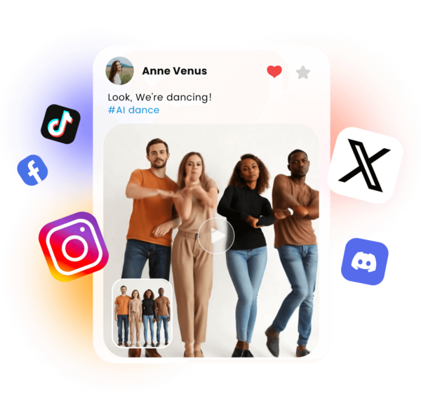 AI Group Dance Video Generator: Animate Multiple Characters | Clipfly