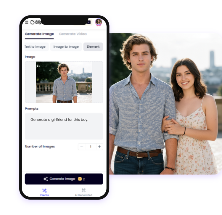 AI Couple Photo Maker Online Free for AI Couple Images | Clipfly
