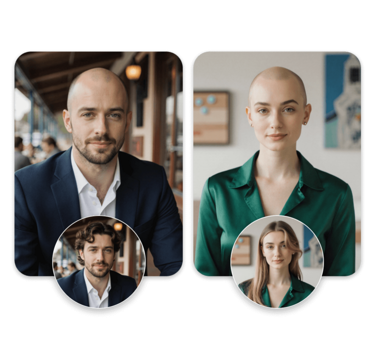 Free AI Bald Filter Online: Create Bald Head from Photo | Clipfly