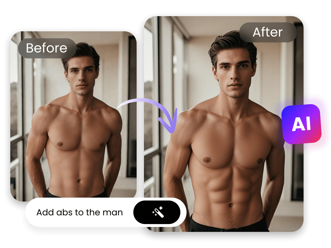 AI Abs Generator Online Free: Add Realistic Abs to Photos with AI | Clipfly